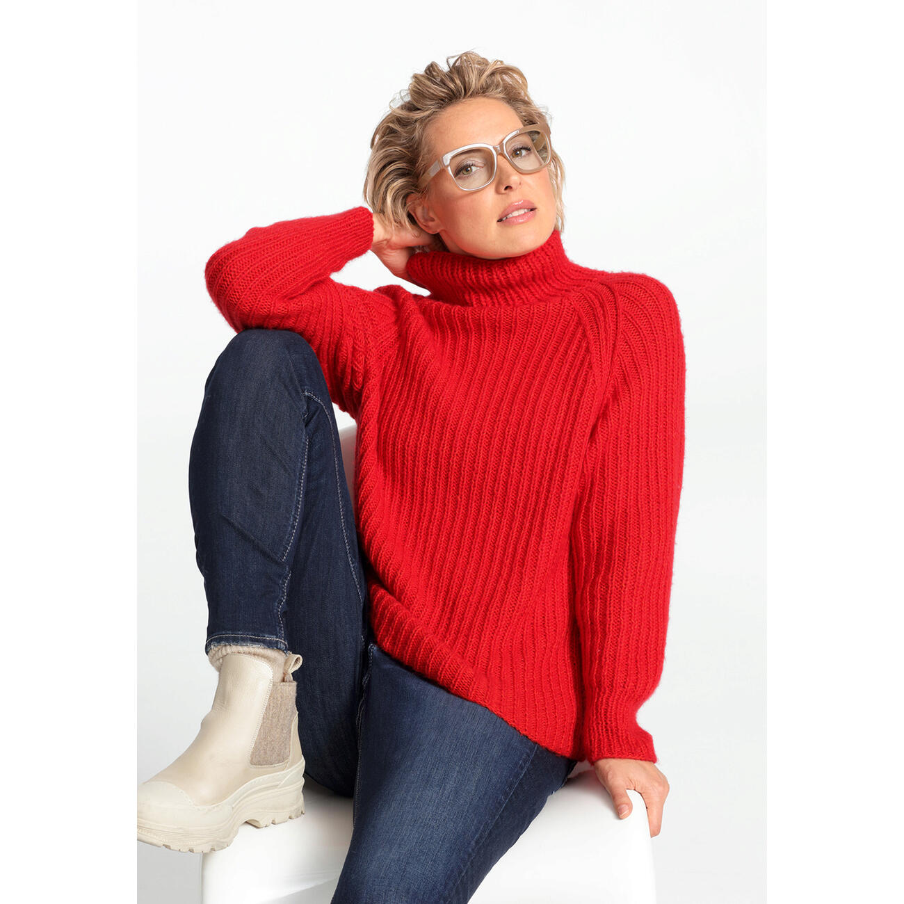 Anleitung 421/4, Pullover aus Wool-Cotton von Junghans-Wolle, 1 versch ...